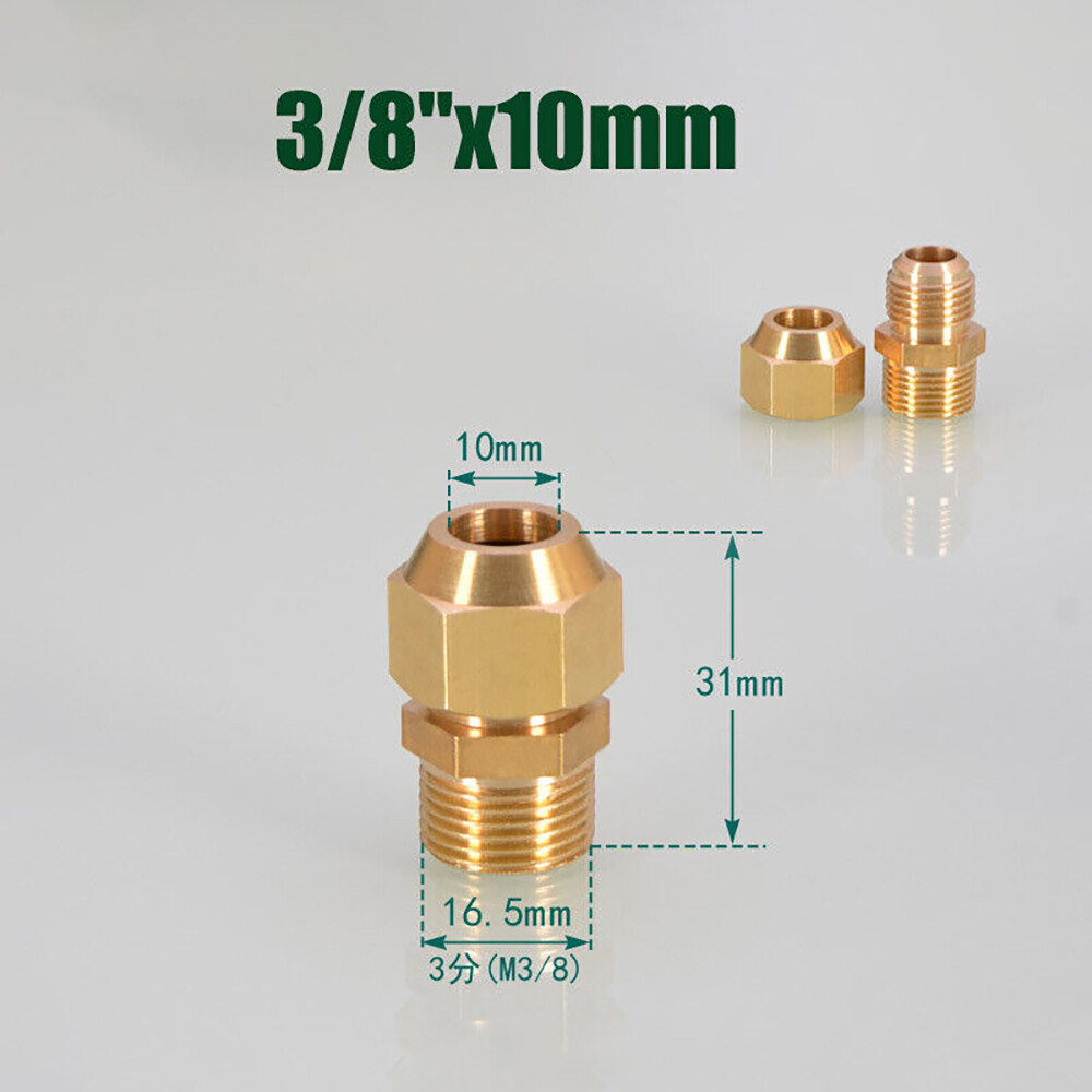 Brass Flare OD 6mm - 12mm x BSP Male Half union Flare to Pipe Fitting ...