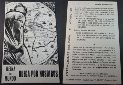 OLD BLESSED MISSIONS APOSTOLATE PRAYER HOLY CARD ANDACHTSBILD SANTINI ...