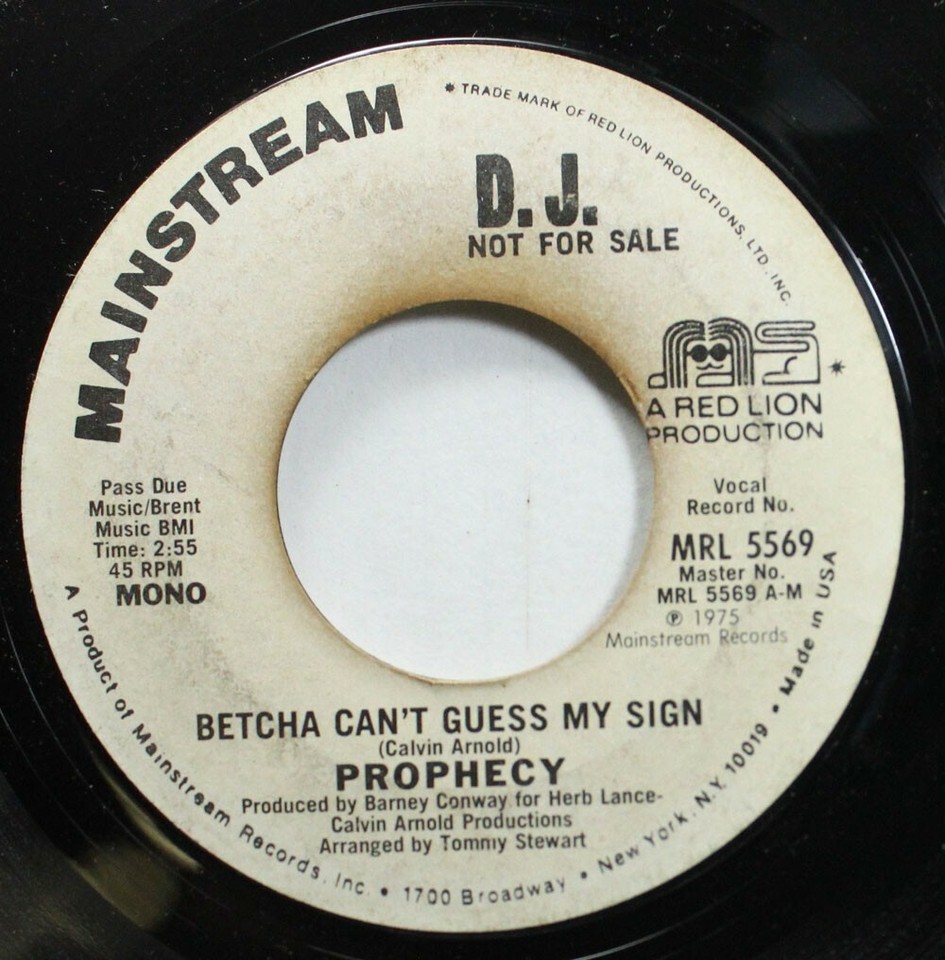 Soul 45 Prophecy - Betcha Can'T Guess My Sign / Betcha Can'T Guess My ...