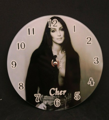 CHER 17 CM GLASS WALL CLOCK COLLECTABLE MAN CAVE GARAGE SHED HOME DECOR ...