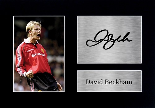 David Beckham Signed A4 Framed Printed Autograph Man United Print Gift ...