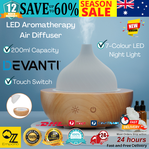 Devanti Aroma Aromatherapy Diffuser LED Oil Ultrasonic Air Humidifier ...