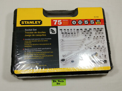 Stanley 75 Pc Mechanic's Tool Set Model 85-595 6-12, and 1/4"-3/8" MM ...