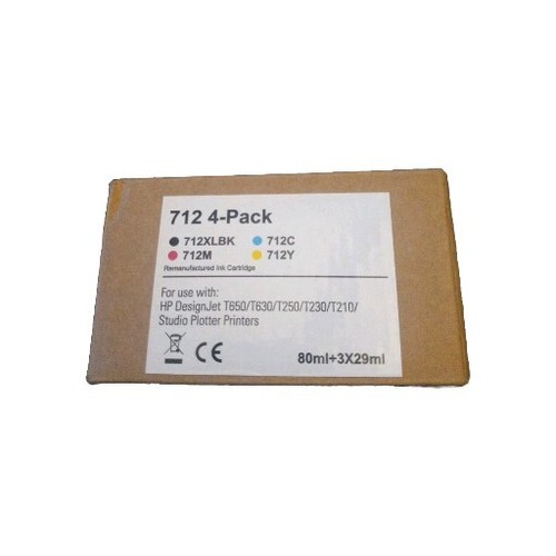 712 4 Pack Remanufactored Ink Cartridge For Use HP DesignJet Studio ...