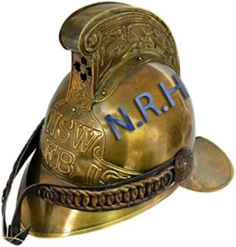 Medieval Fireman Helmet MFB Brass Antique Finish Fire Fighting Armor ...