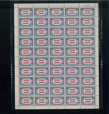 United States 5¢ Austria Overrun Nations Postage Stamp #919 MNH Sheet ...