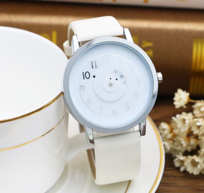 Modern Novelty Creative Steel Wrist Watch with Fading Numbers Leather ...