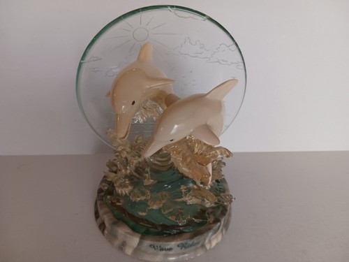 Dolphin Wave Rider Bradford Exchange Light Up Plate And Dolphin Display ...