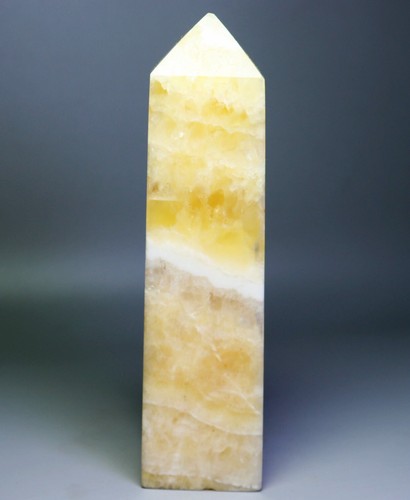 345g Natural Banded Orange Calcite Quartz Crystal Stone Tower Obelisk ...