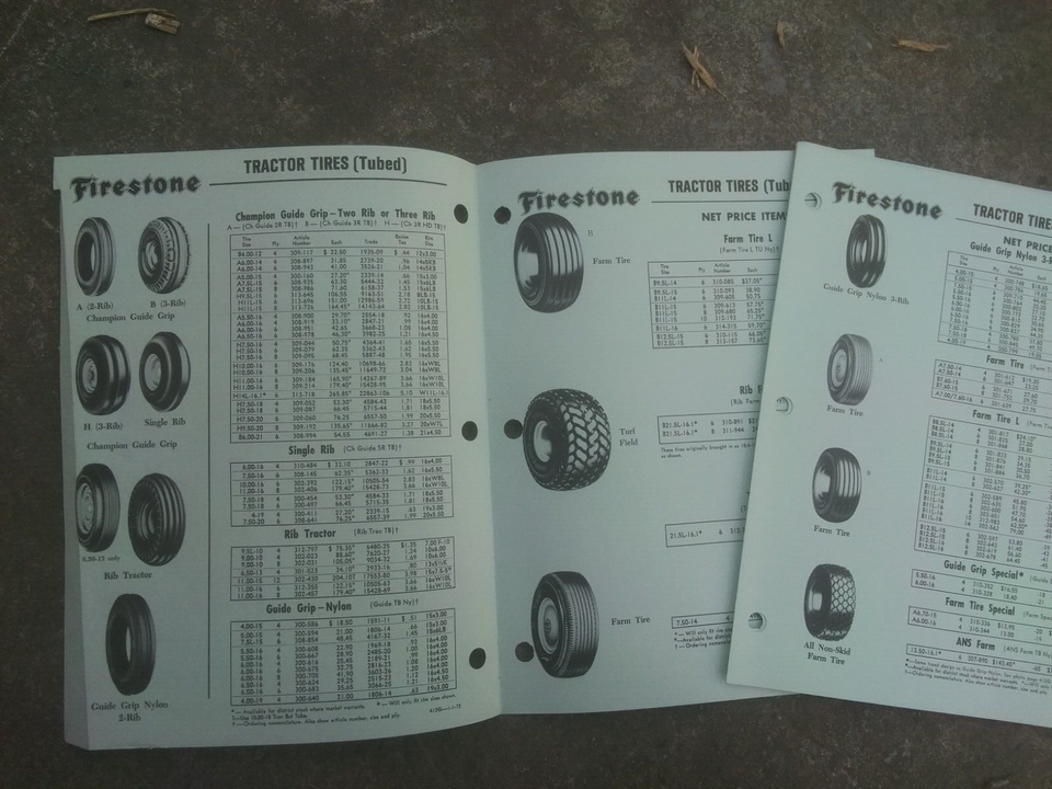 Vintage Original Rare 1972 Firestone Farm Tractor Implement Tires Tubes ...