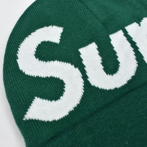 NWT Supreme NY Big Logo Knit Beanie Hat Dark Green Men's DS FW22 ...