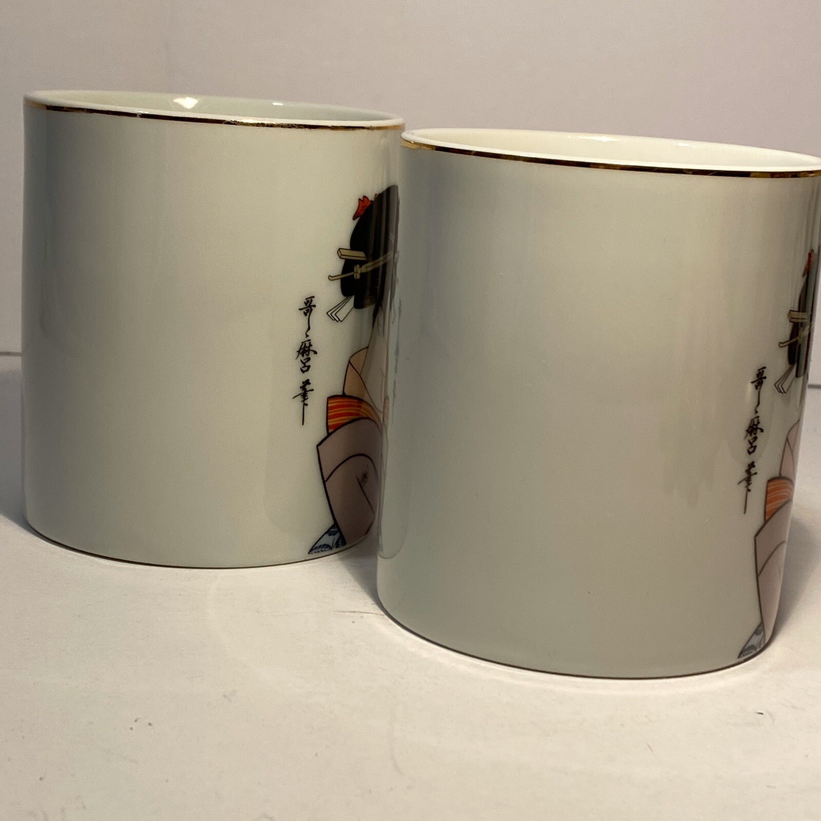 Set Of 2 JAPAN GEISHA GIRL Coffee Cup Mug Tea Ceramic Porcelain | eBay