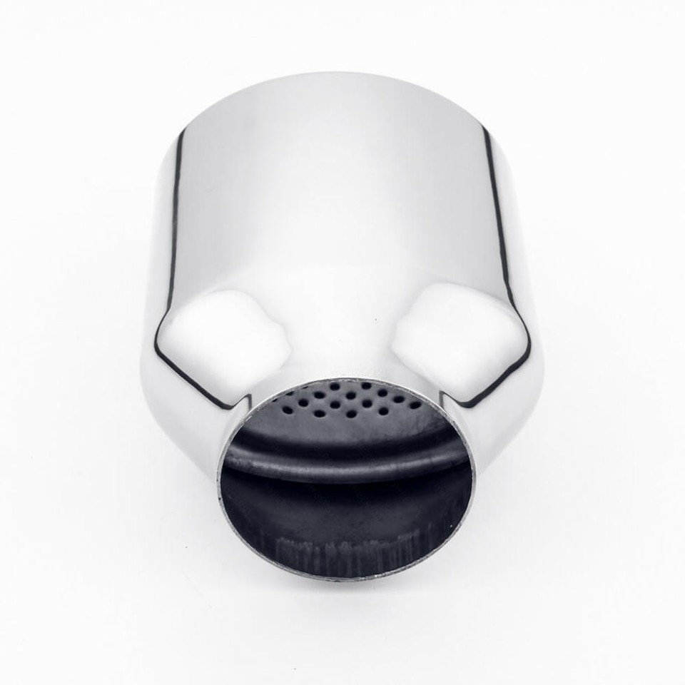 Oval Out 2.75" Inlet 304 Stainless Steel Exhaust Tip Resonated Slant ...