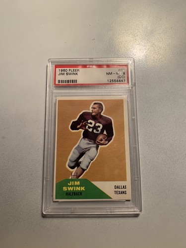 1960 fleer jim swink #69 psa 8 oc dallas texans! | eBay