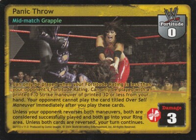 WWE: Panic Throw [Played] card type Mid-match Manuever Raw Deal ...