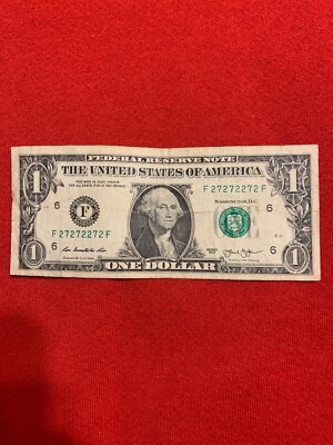 Fancy Serial Number Binary Note 2013 Series $1 Well Circulated ...