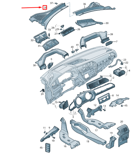 VOLKSWAGEN TIGUAN AD1 Left Plenum Chamber Cover LHD 5NN8194039B9 NEW ...
