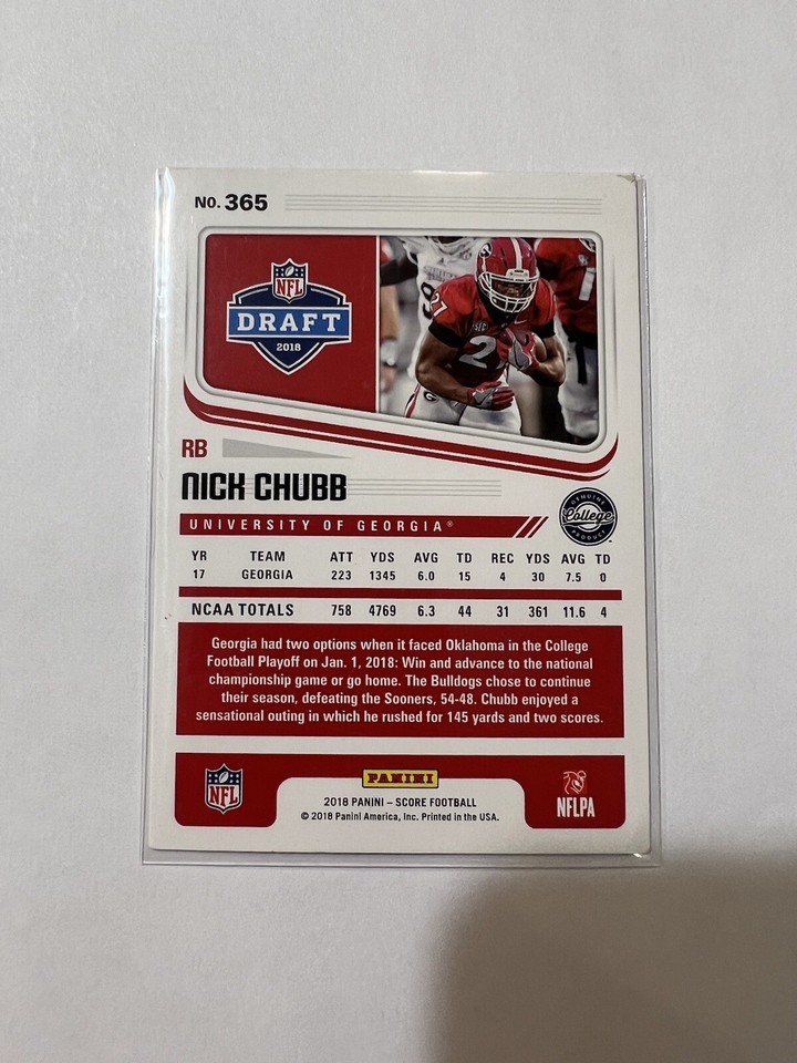 Nick Chubb Rookie Card Panini #365 | eBay