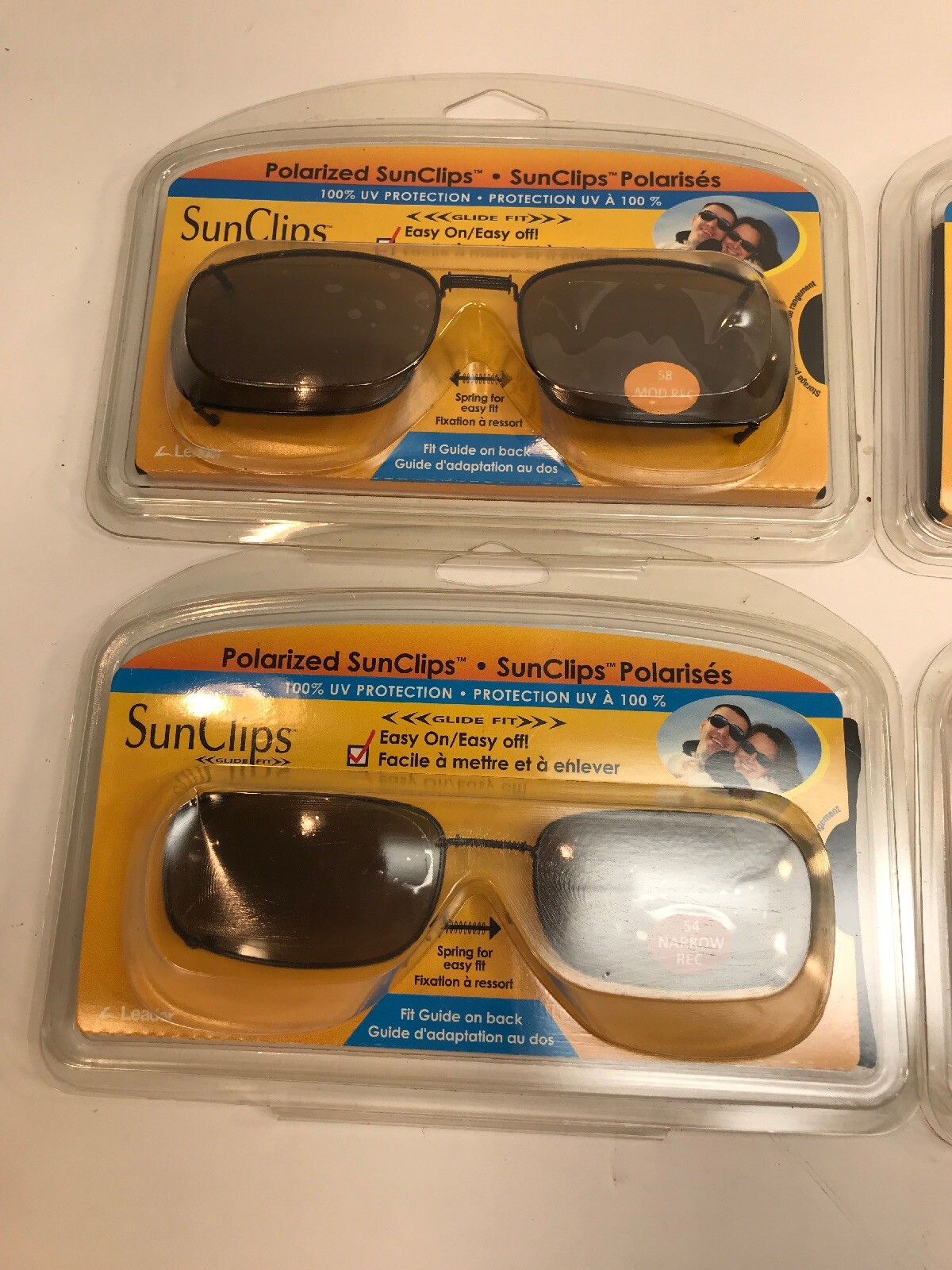 4 Polorized Sun Clips Sunclips 100% UV Glide Fit 52 58 54 Sunglasses | eBay