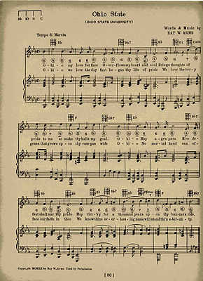 Vintage OHIO STATE UNIVERSITY song sheet -"OHIO STATE" circa 1929 music ...