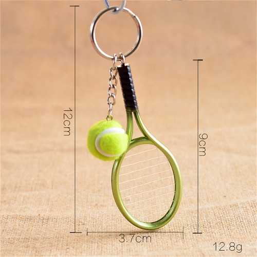 Metal Creative 3D Tennis Rackets Ball Key Chain Key Ring Gift Keychain ...