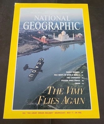 National Geographic May 1995 Vickers Vimy Sharks Cherokee Frogs Oman ...