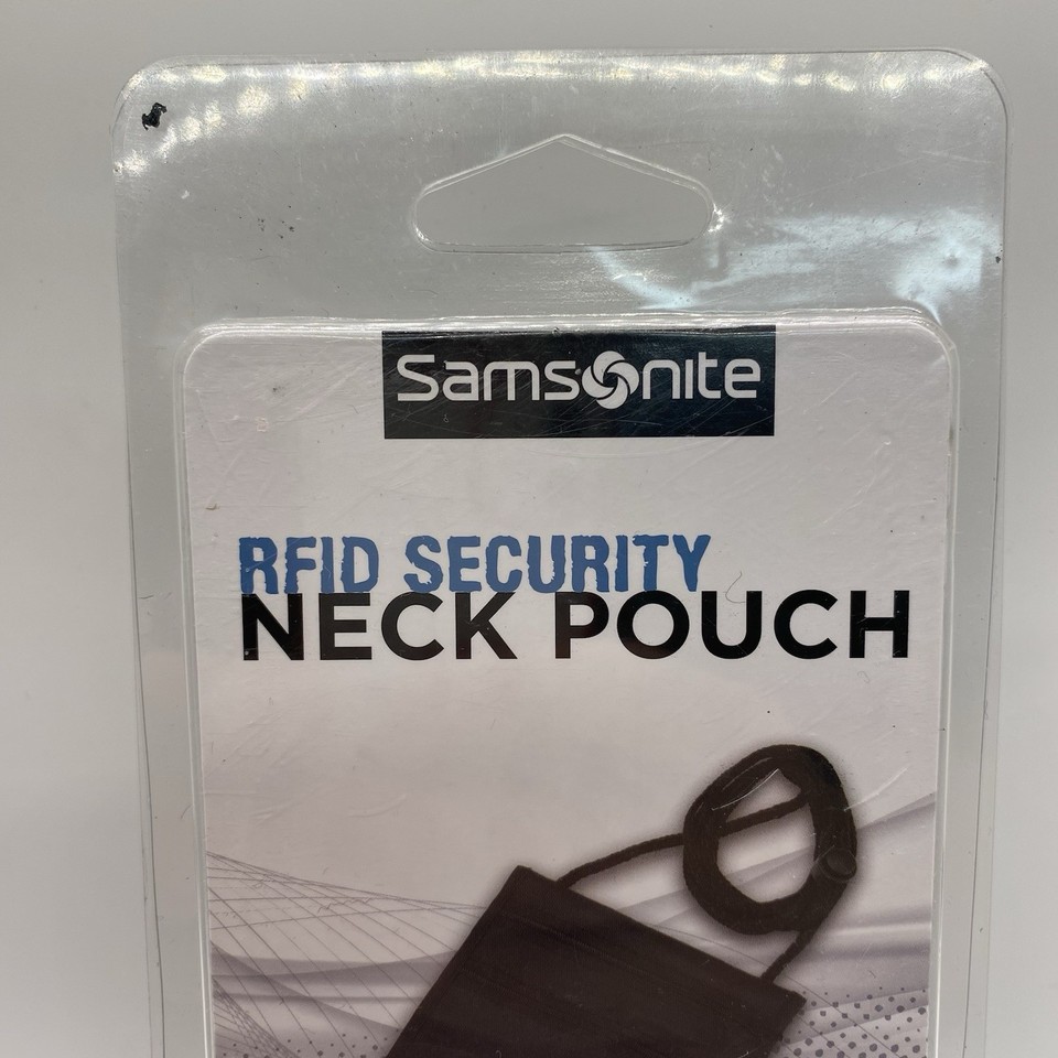 Samsonite RFID Security Neck Pouch Travel Passport Wallet Black Open ...