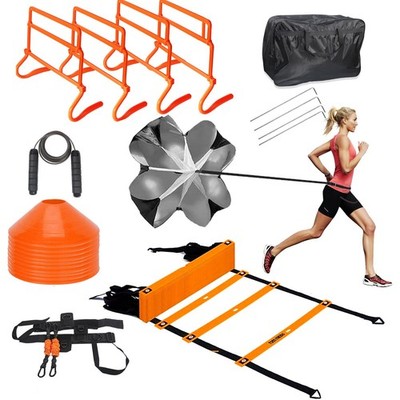 Speed&Agility Training Set – 20ft Agility Ladder Set with 12 Rungs, 4 ...