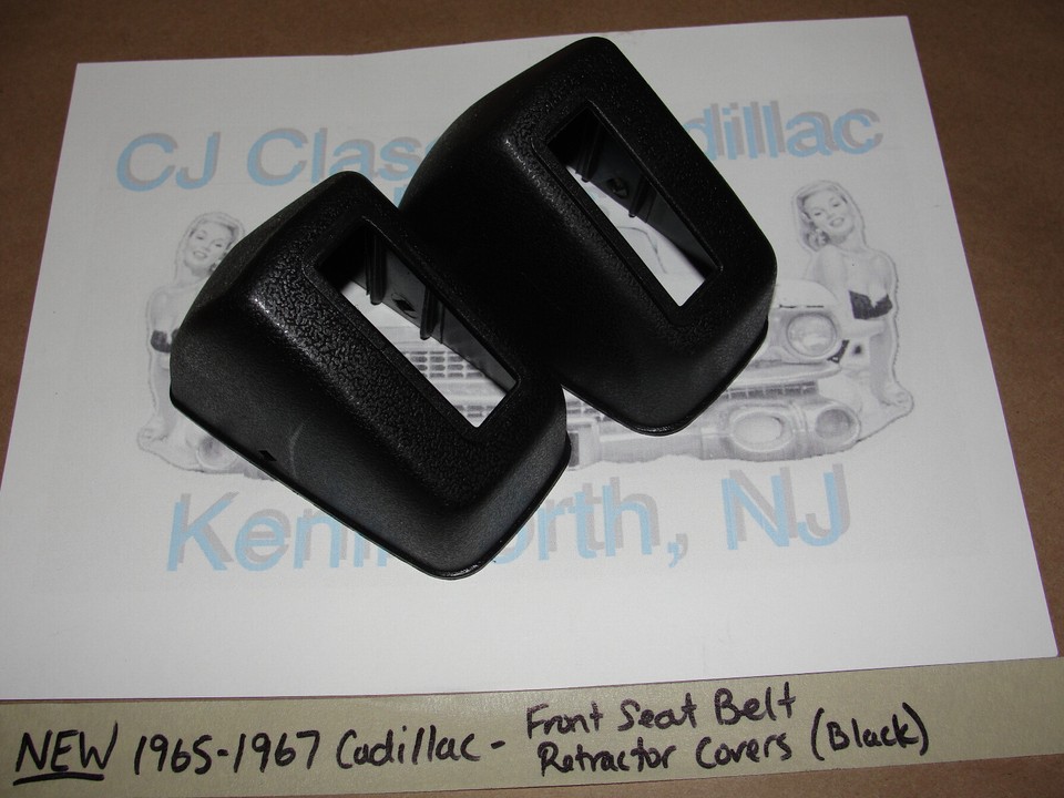 1965-1967 Cadillac Front Seat Belt Retractors Bolt Covers Trim | Black ...