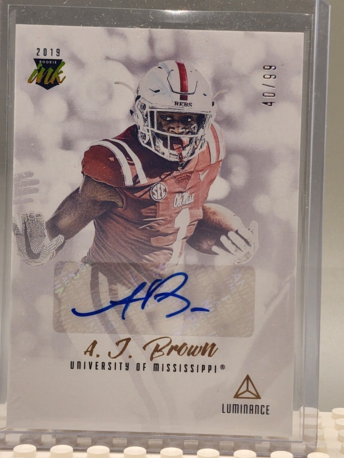 2019 Panini Luminance - Rookie Ink A.J. Brown #RI-AJB Gold /99 (AU, RC ...