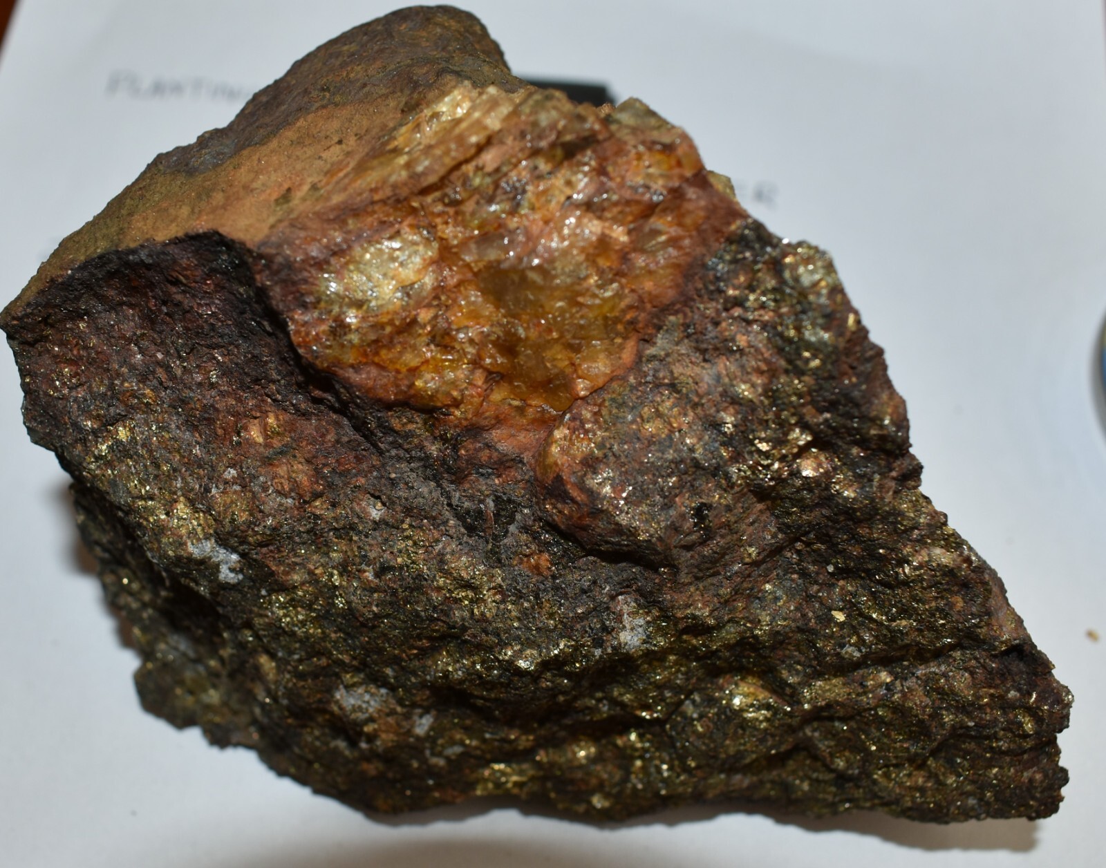 Gold Platinum Ore Golden Sulfide Crystal 1800s Ore Knob Copper Mine N ...