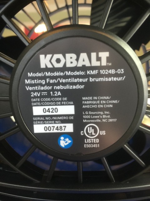 Kobalt 24v 7-in Indoor/outdoor Misting Fan Battery and Charger for sale ...