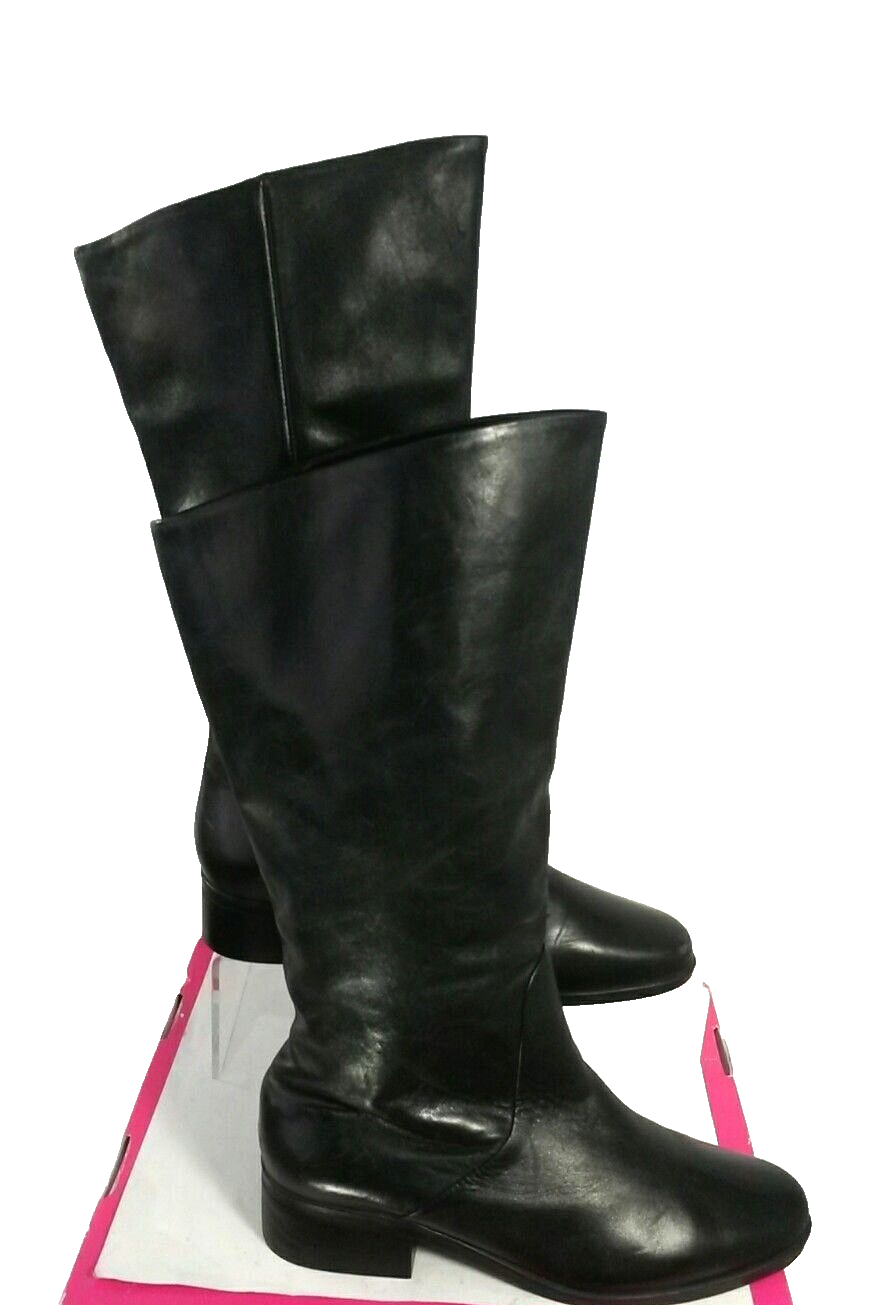 MARKON Salinas Women Size 7.5 M Black Soft Leather Pull-On Riding Boots ...