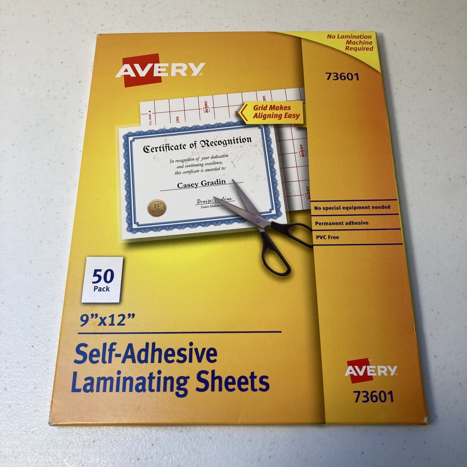 Avery Self Adhesive Laminating Sheets 9" x 12" Box of 50 New Sealed 73601 | eBay