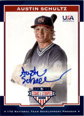 2017 USA Baseball Stars and Stripes 17U Signatures #13 Austin Schultz ...