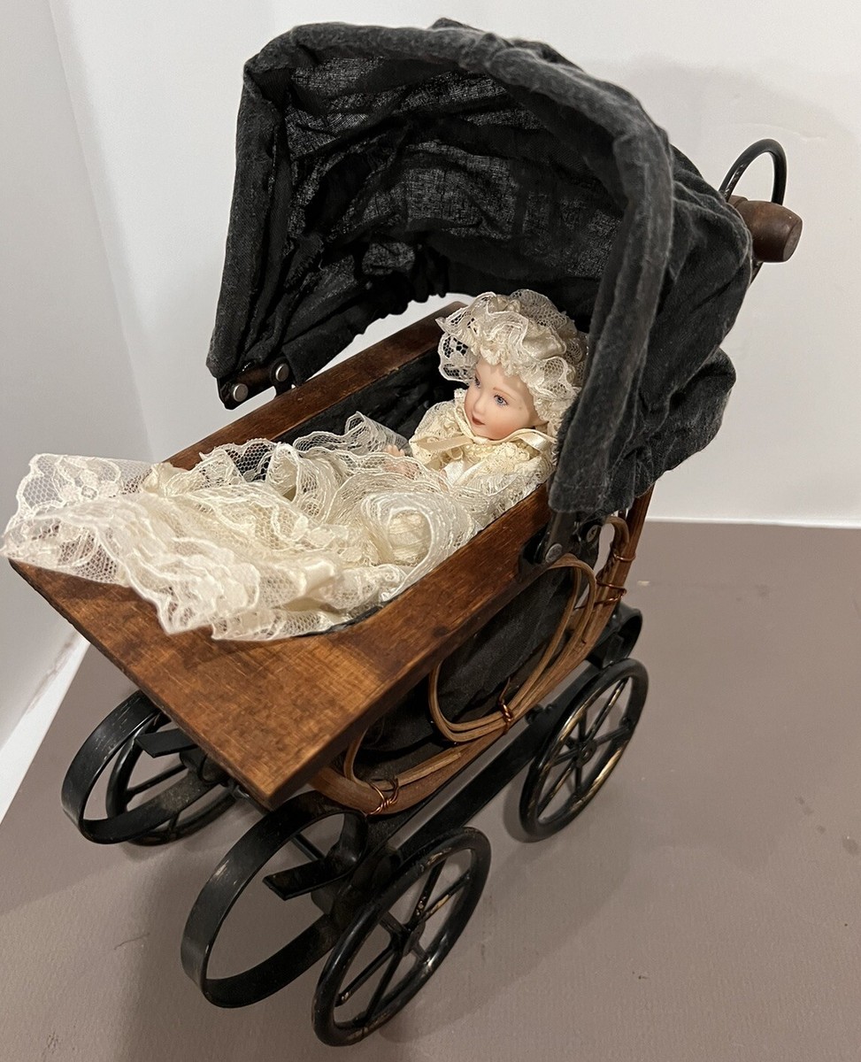 Early 20th Century Victorian Style Doll Stroller 22 Inches Antique