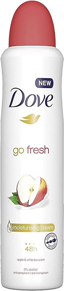 8 x Dove Go Fresh Apple & White Tea Antiperspirant Deodorant Spray ...