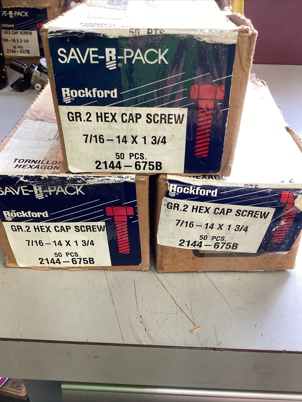 100+Rockford Gr.2 Hex Cap Screw 7/16”-14x1-3/4”#2144-675B | eBay