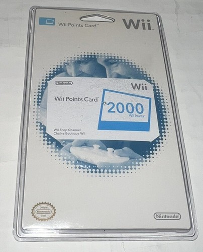 Nintendo Wii 2000 Points Card Factory Sealed Old Stock Collectors Piece ...