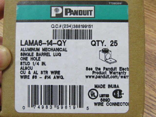 PANDUIT LAMA6-14-QY Qty of 37 per Lot Terminal Connector Rectangular ...