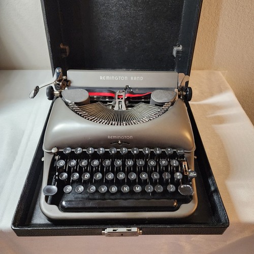 Remington Rand Deluxe Model 5 Vintage Portable Manual Typewriter w ...