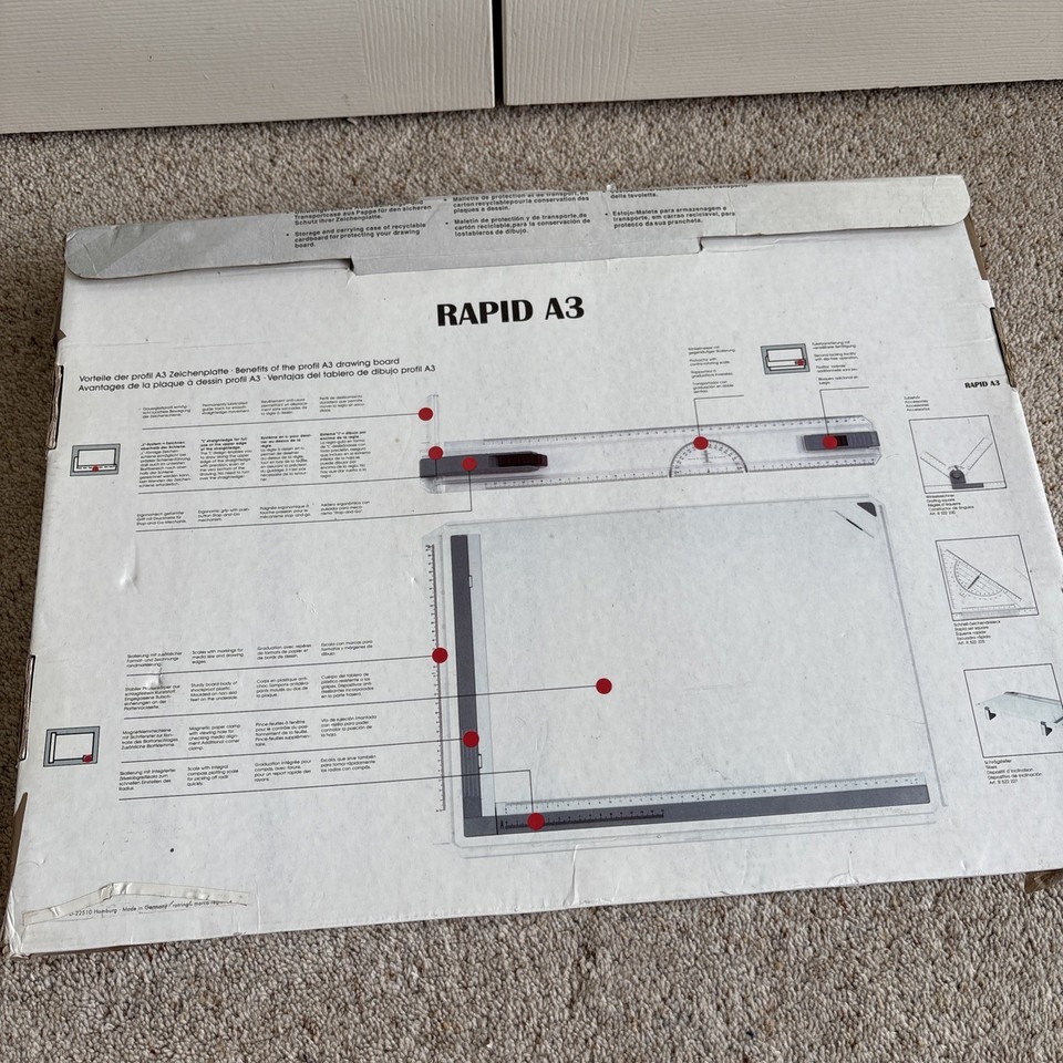 RAPID A3 DRAWING BOARD WITH CARRY CASE ~ V.GOOD USED CONDITION | eBay UK