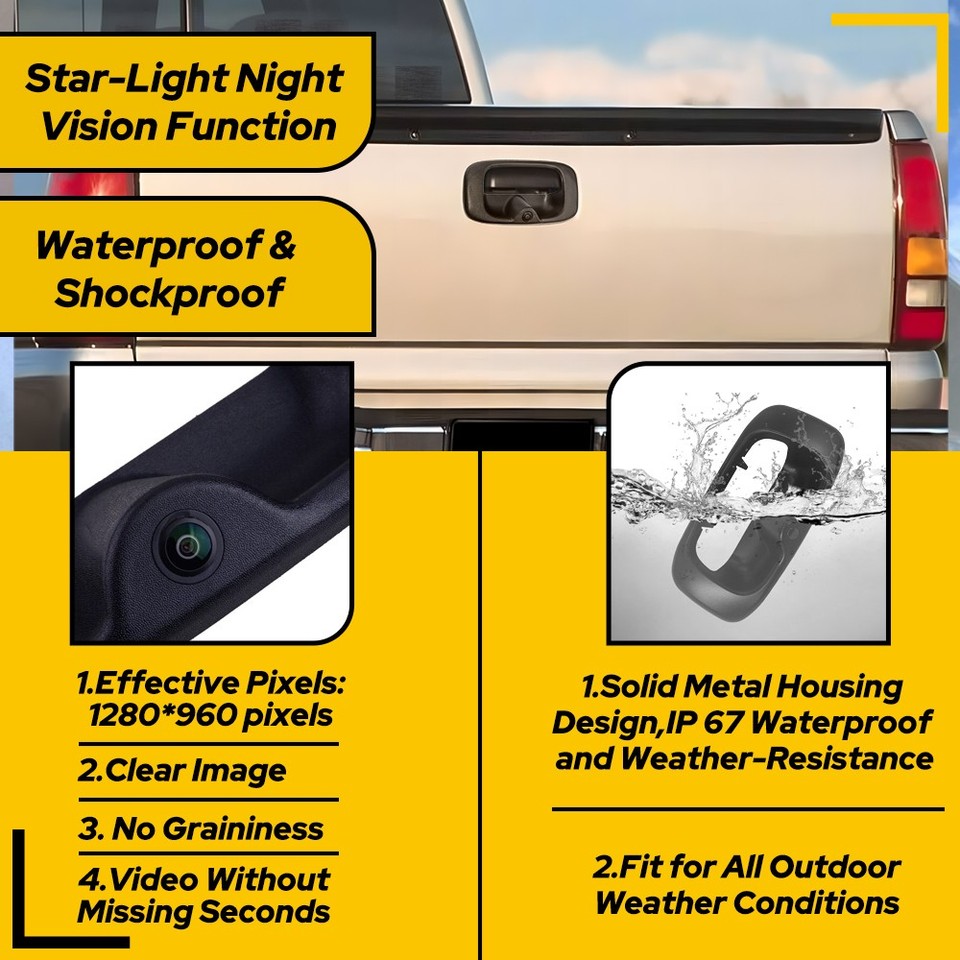 Tailgate Handle Bezel Backup Camera For Chevy 99-06 Silverado GMC ...