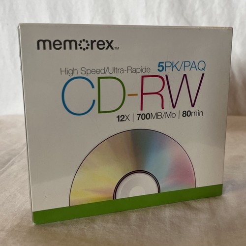 Memorex High Speed CD-RW 5 Pack New Sealed 700 MB 80min 12x | eBay