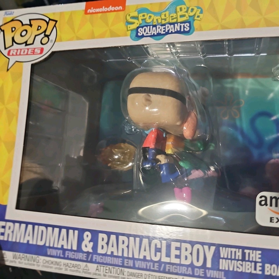 Funko Pop! Mermaid Man & Barnacle Boy with The Invisible Boatmobile ...