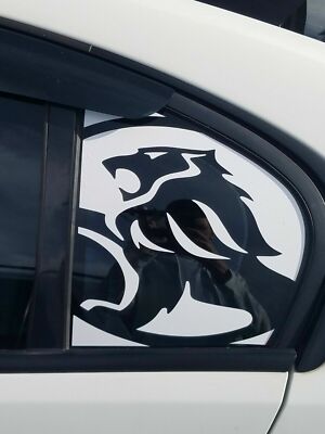 VF VE Commodore Sedan (Vinyl Stickers) LION (WHITE) Qtr window decals ...
