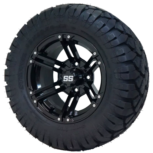 12" Terminator Black Wheels & 22x10.5-12" DOT Stinger All Terrain Tire ...