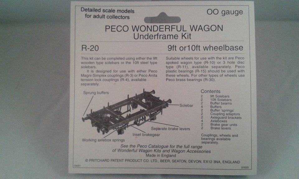 OO wagon kit - 9/10ft Wagon Underframe Kit - PECO R-20 | eBay