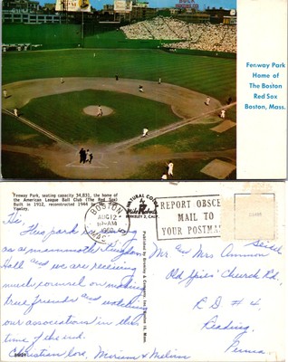 Fenway Park Boston Red Sox Home Field Postcard | eBay