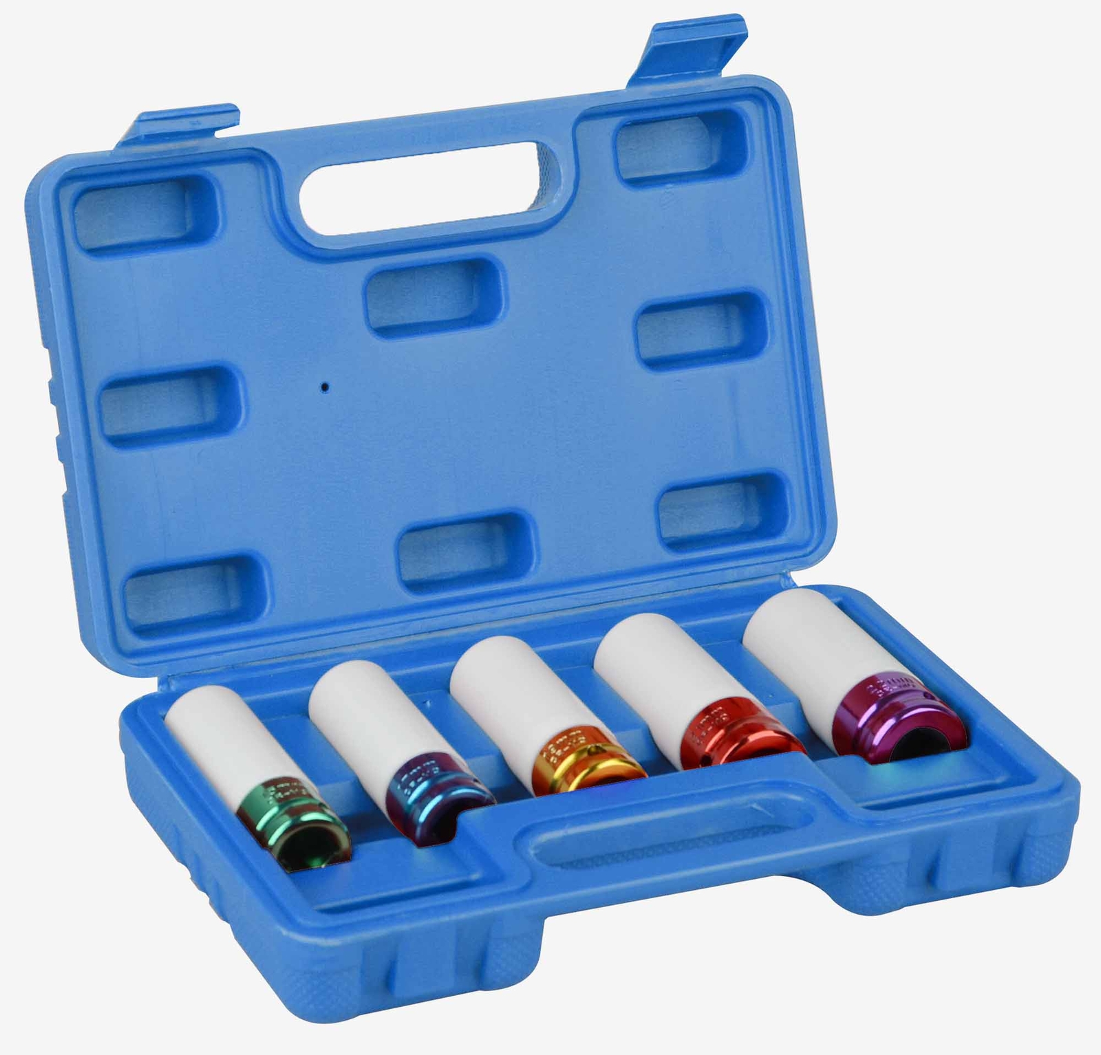 5pc Thin Wall Wheel Impact Socket 1/2" Deep Alloy Locking Wheel Nylon ...